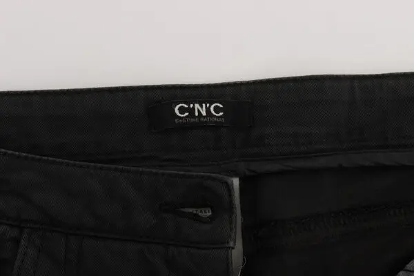Costume National Cotton Capri Cropped Jeans - Black