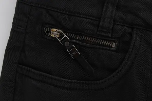Costume National Cotton Capri Cropped Jeans - Black