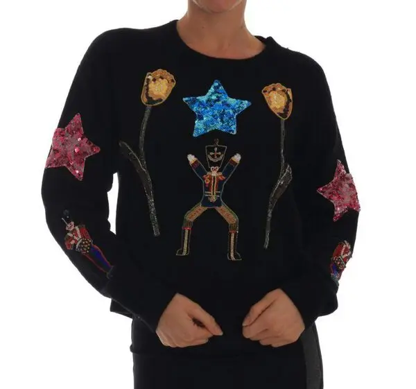 Dolce & Gabbana Fairy Tale Crystal Cashmere Sweater - Black