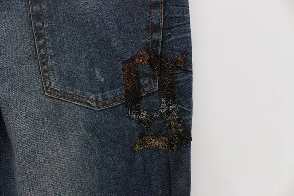 John Galliano Cotton Blend Slim Fit Jeans - Blue
