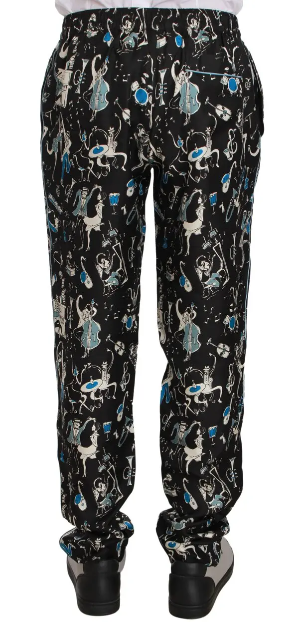 Dolce & Gabbana Musical Instrument Sleepwear Pants - Black