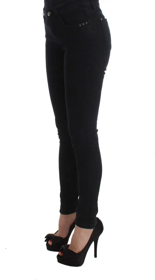 Costume National Slim Fit Cotton Jeans - Black