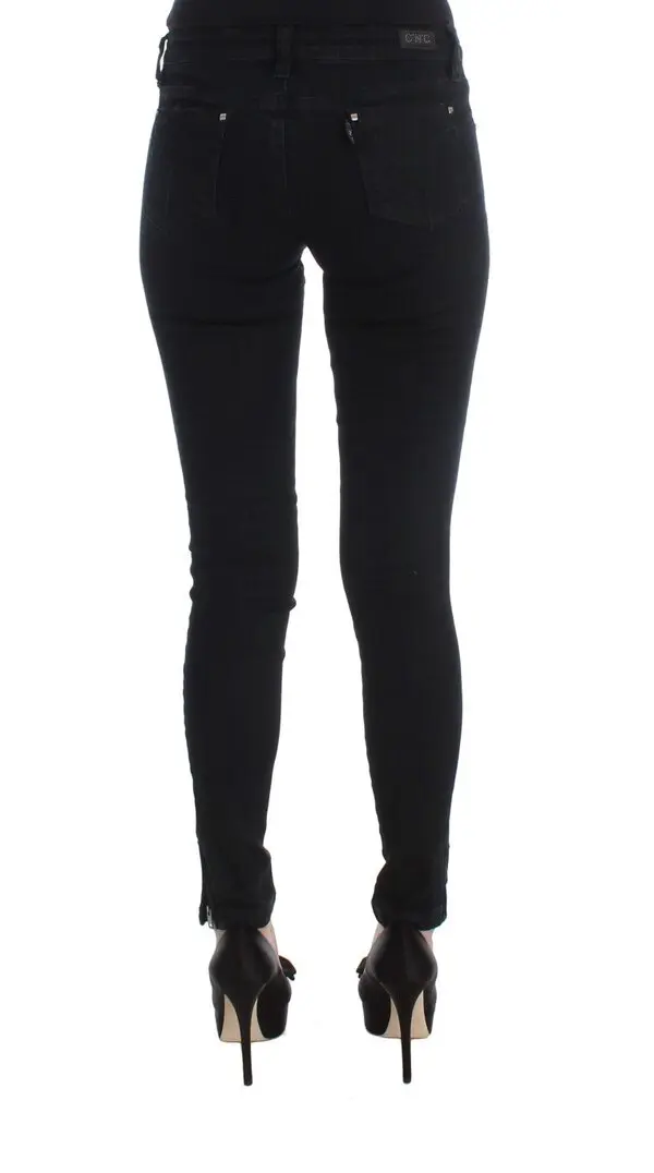 Costume National Slim Fit Cotton Jeans - Black