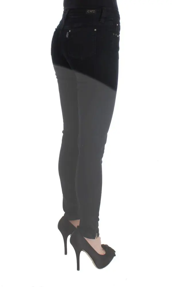 Costume National Slim Fit Cotton Jeans - Black