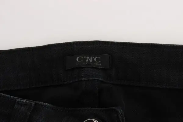 Costume National Slim Fit Cotton Jeans - Black
