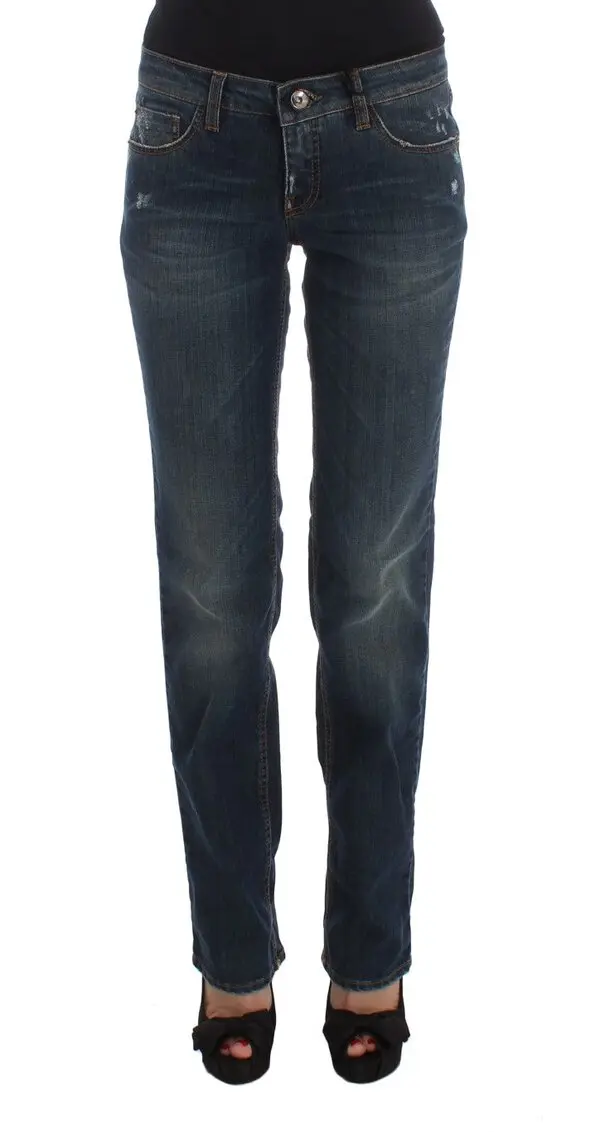 Costume National Cotton Blend Bootcut Jeans