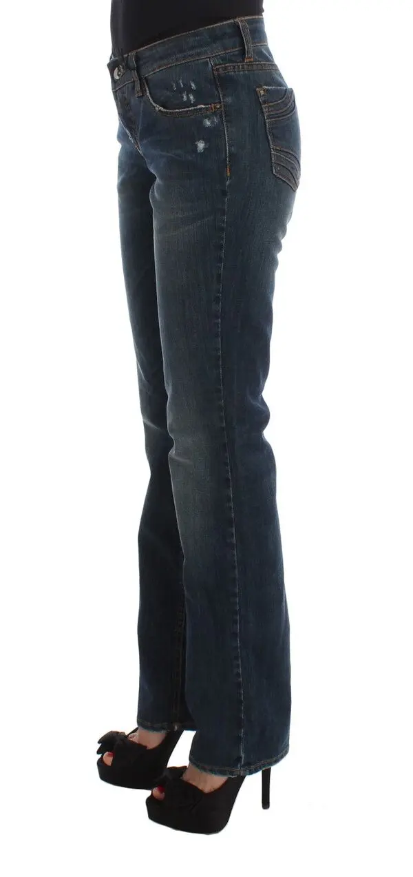 Costume National Cotton Blend Bootcut Jeans