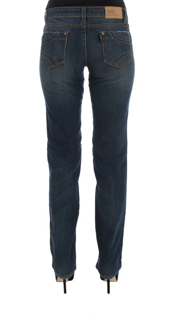 Costume National Cotton Blend Bootcut Jeans