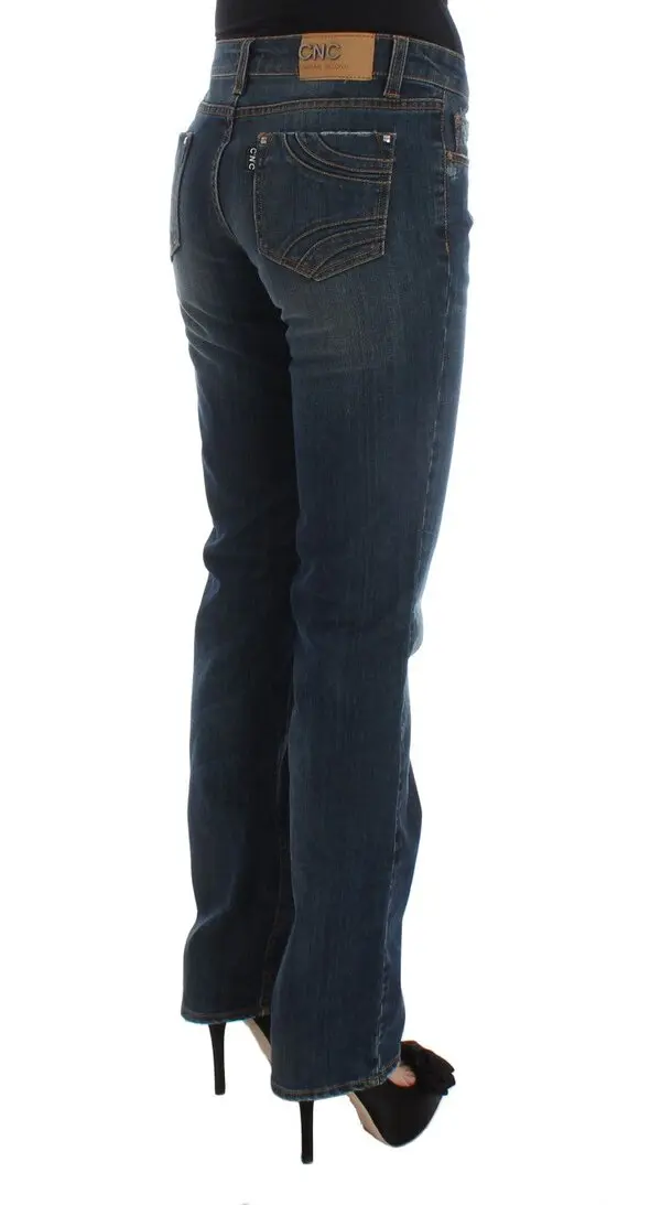 Costume National Cotton Blend Bootcut Jeans