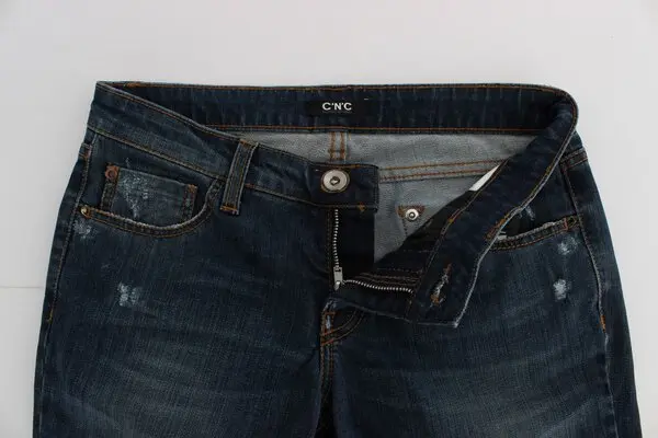 Costume National Cotton Blend Bootcut Jeans