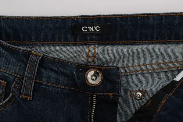 Costume National Cotton Blend Bootcut Jeans