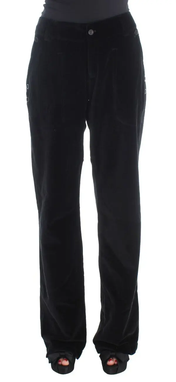 Ermanno Scervino Velvet Cotton Straight Leg Trousers