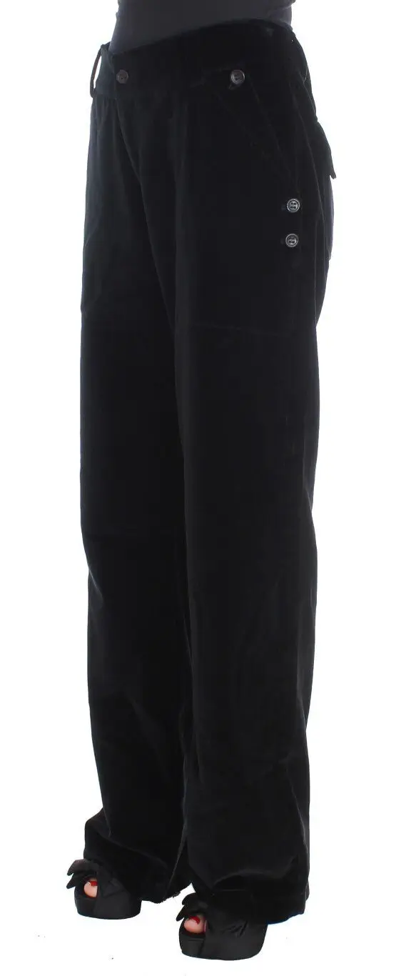 Ermanno Scervino Velvet Cotton Straight Leg Trousers