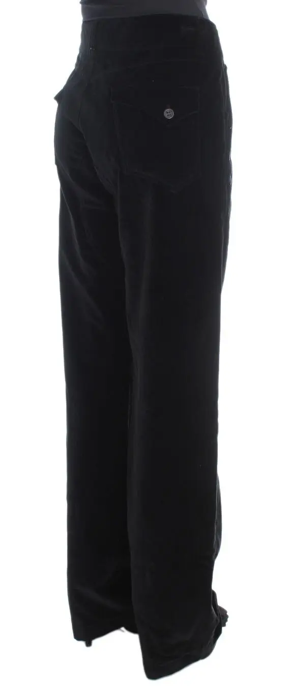 Ermanno Scervino Velvet Cotton Straight Leg Trousers