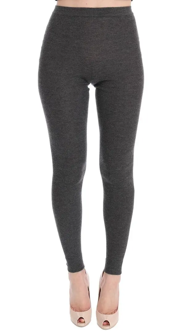 Dolce & Gabbana 100% Cashmere Ribbed Tights - Gray