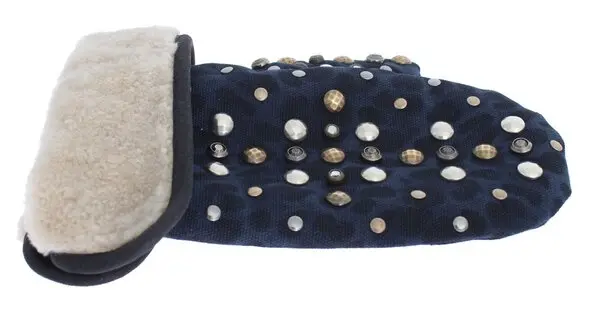 Dolce & Gabbana Leopard Print Studded Gloves