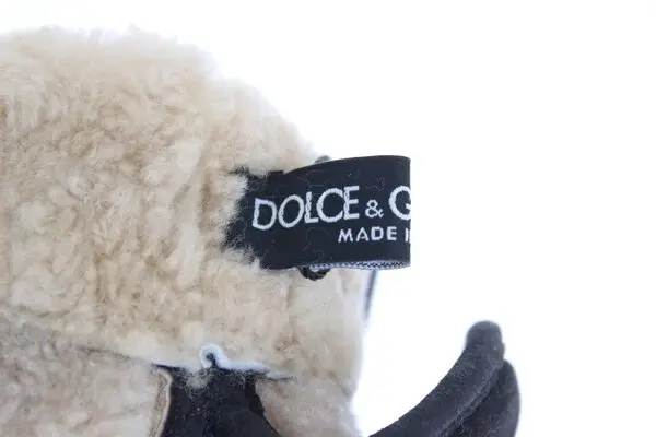 Dolce & Gabbana Leopard Print Studded Gloves