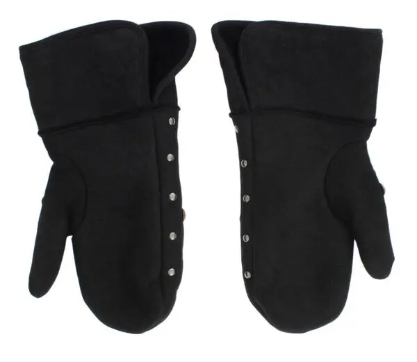 Dolce & Gabbana Wool Shearling Studded Gloves - Gray