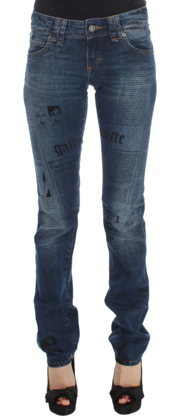 John Galliano Wash Cotton Blend Slim Fit Bootcut Jeans