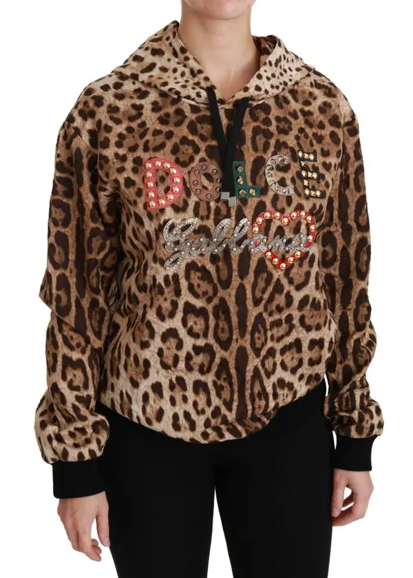 Dolce & Gabbana Hooded Leopard Print Sweater