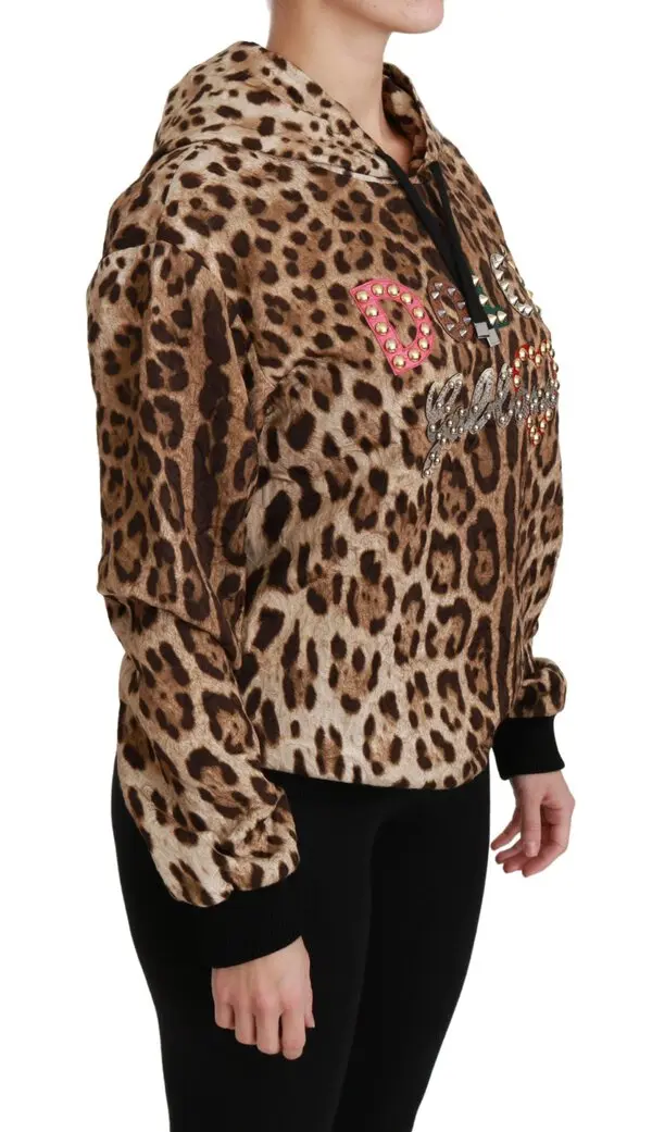 Dolce & Gabbana Hooded Leopard Print Sweater