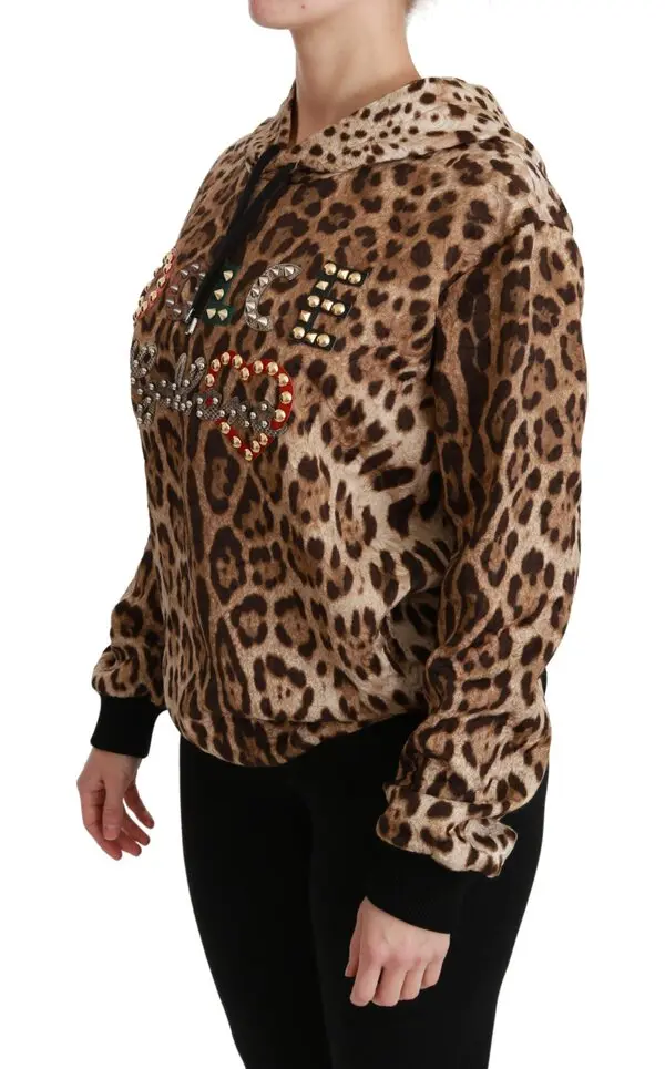Dolce & Gabbana Hooded Leopard Print Sweater