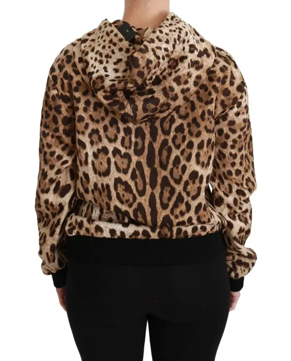 Dolce & Gabbana Hooded Leopard Print Sweater