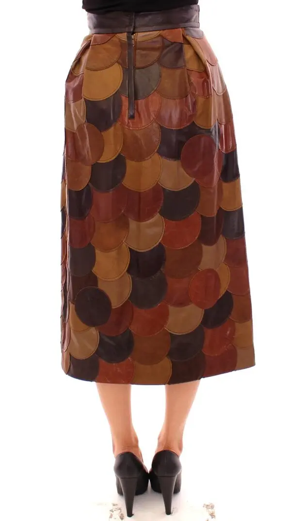 Dolce & Gabbana Patchwork Leather Straight Skirt