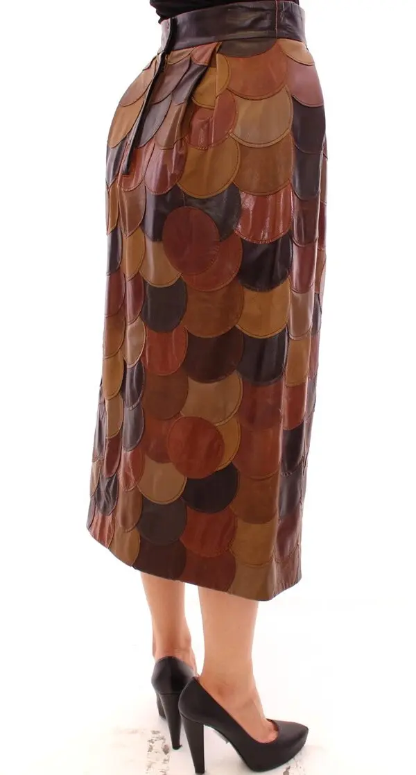 Dolce & Gabbana Patchwork Leather Straight Skirt