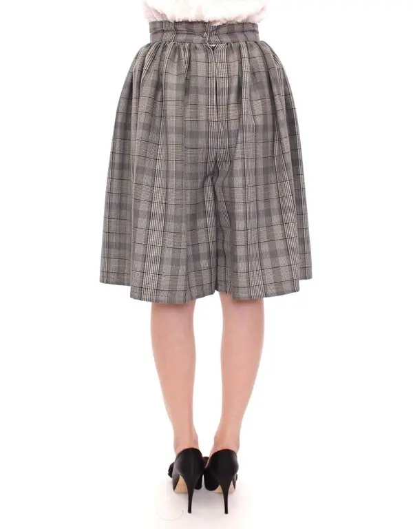 NOEMI ALEMÁN Plaid Wool Shorts Skirt