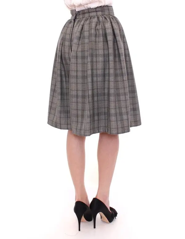 NOEMI ALEMÁN Plaid Wool Shorts Skirt