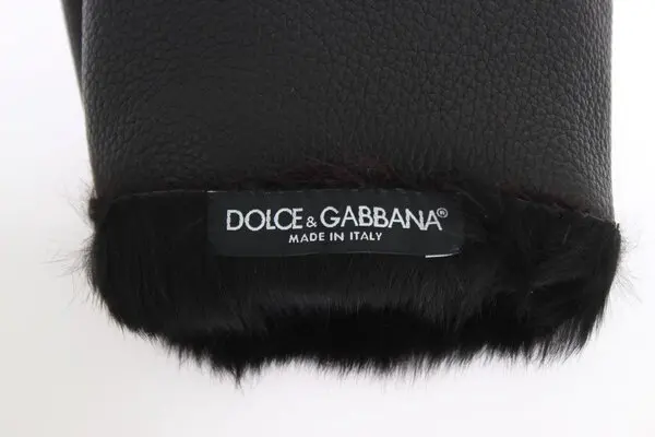 Dolce & Gabbana Leather Shearling Gloves