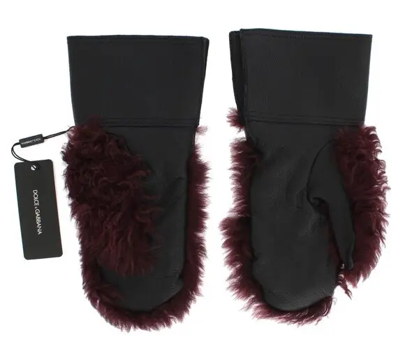 Dolce & Gabbana Leather Shearling Gloves