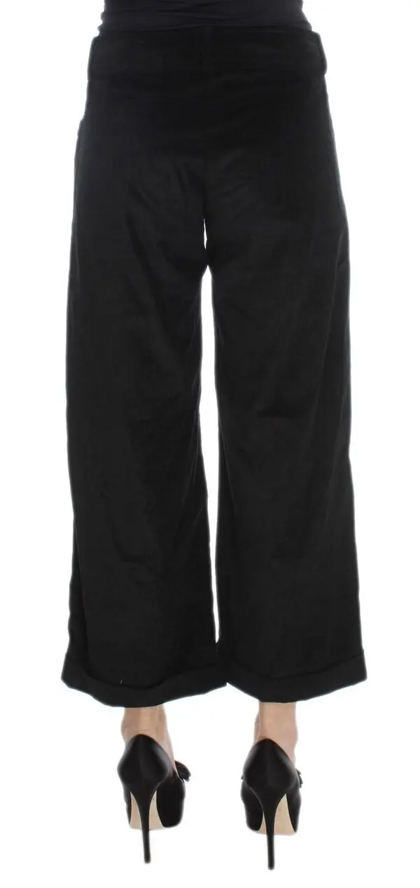 Ermanno Scervino Cotton Velvet Capri Bootcut Trousers