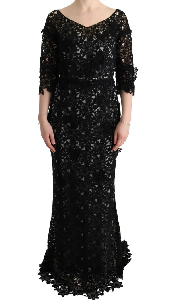 Dolce & Gabbana Cotton Silk Floral Maxi Dress