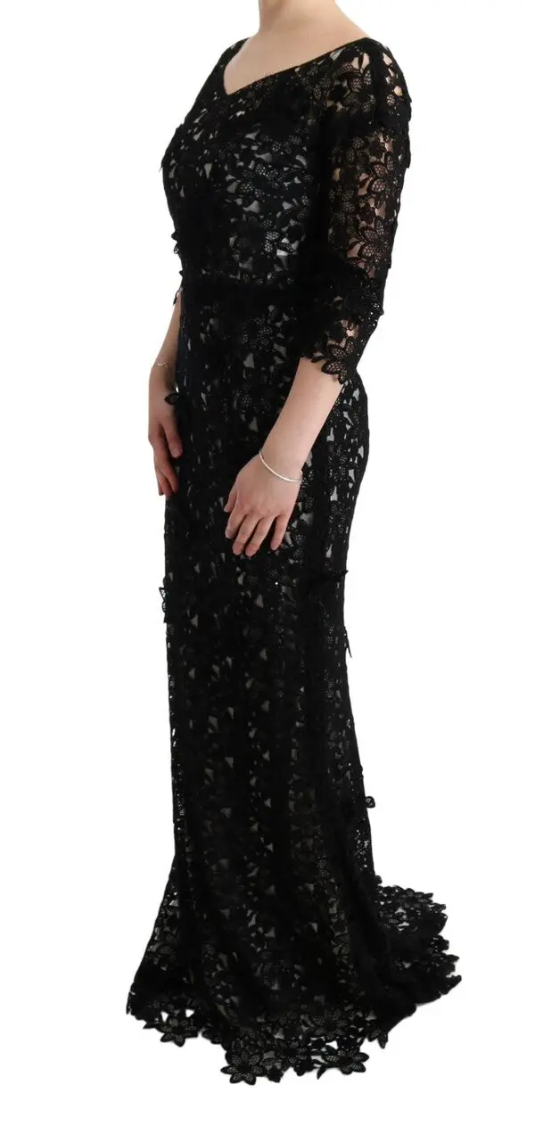 Dolce & Gabbana Cotton Silk Floral Maxi Dress