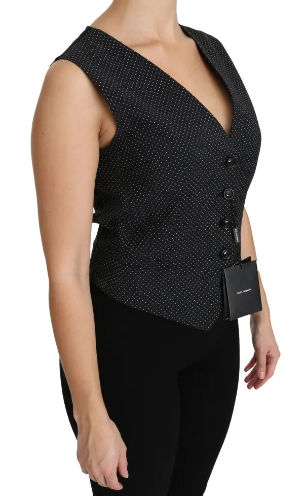 Dolce & Gabbana Dotted Sleeveless Vest Top - Black