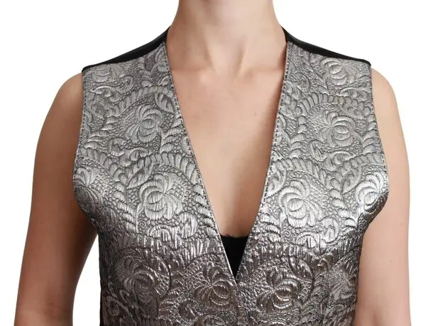 Dolce & Gabbana Brocade Sleeveless Top - Silver