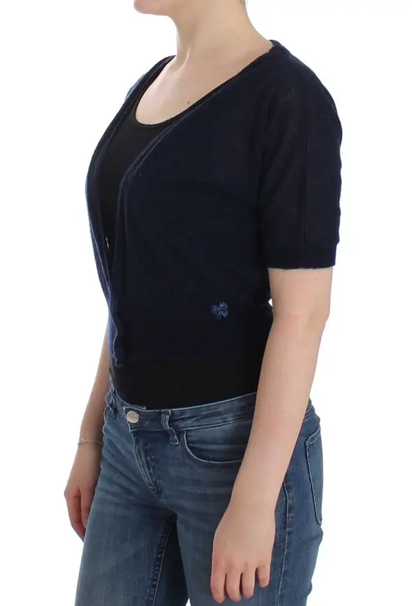 Ermanno Scervino Knit Wool Alpaca Cardigan - Blue