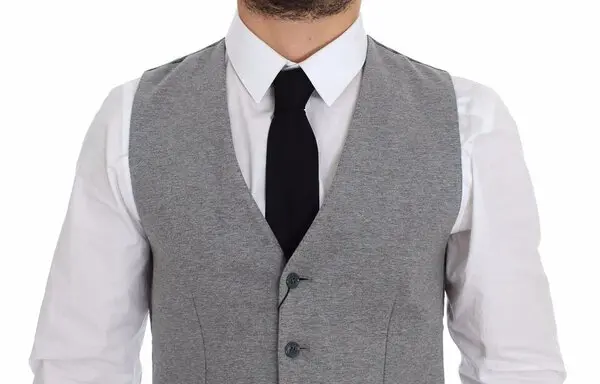 Dolce & Gabbana Cotton Stretch Dress Vest - Gray