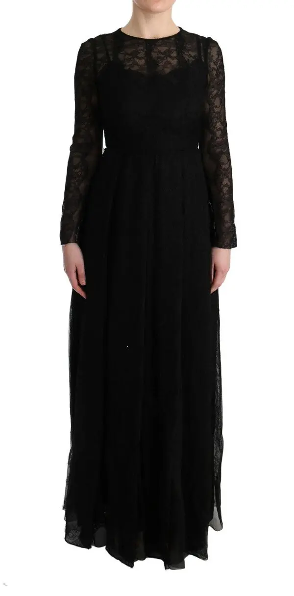 Dolce & Gabbana Floral Lace Sheath Dress - Black