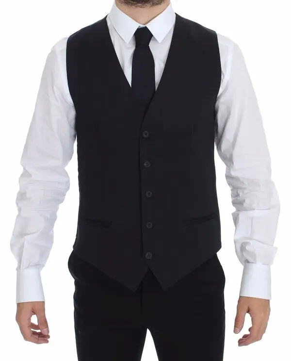 Dolce & Gabbana Single-breasted Cotton-stretch Dress Vest - Blue