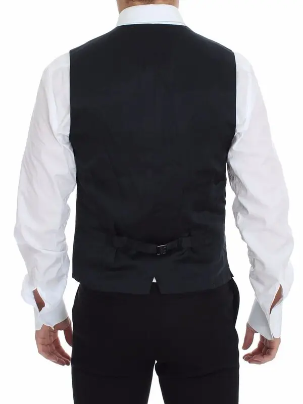 Dolce & Gabbana Single-breasted Cotton-stretch Dress Vest - Blue