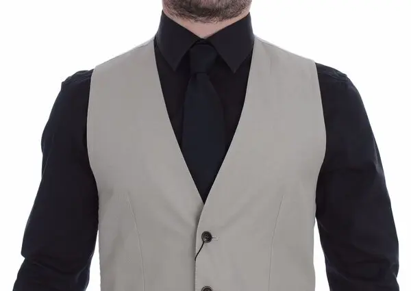Dolce & Gabbana Silk-cotton Blend Dress Vest - Beige