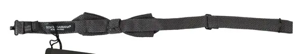 Dolce & Gabbana Patterned Silk Adjustable Bow Tie - Gray