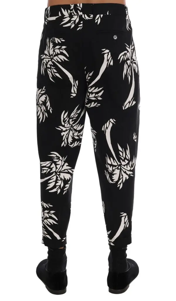 Dolce & Gabbana Ankle Length Printed Cotton-stretch Trousers
