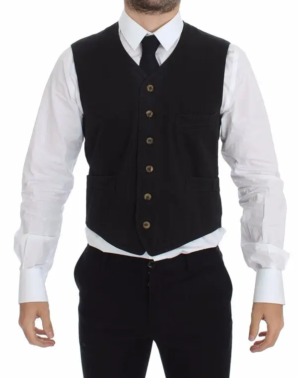 Dolce & Gabbana Cotton Viscose Vest - Black