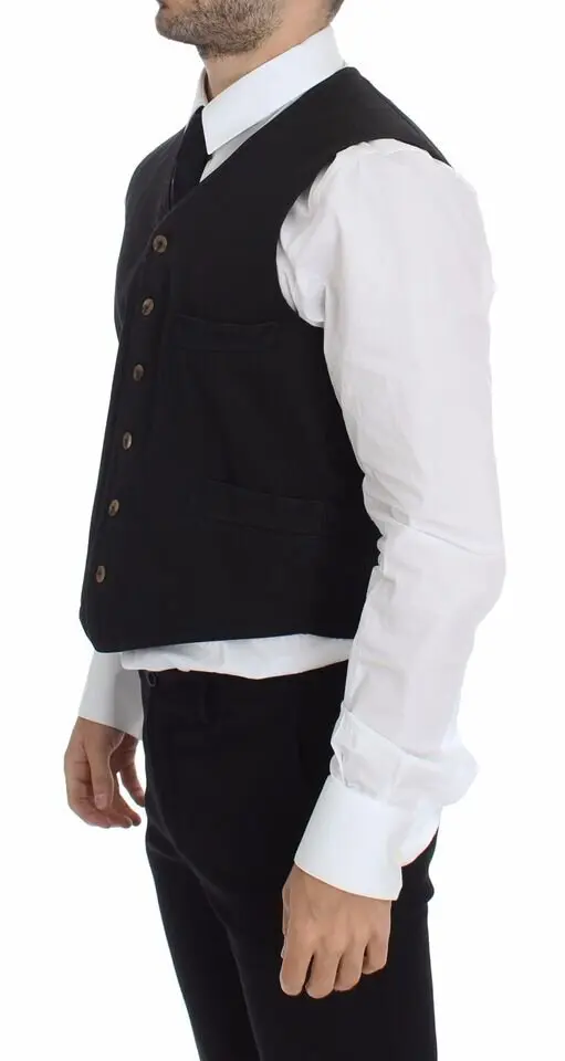 Dolce & Gabbana Cotton Viscose Vest - Black