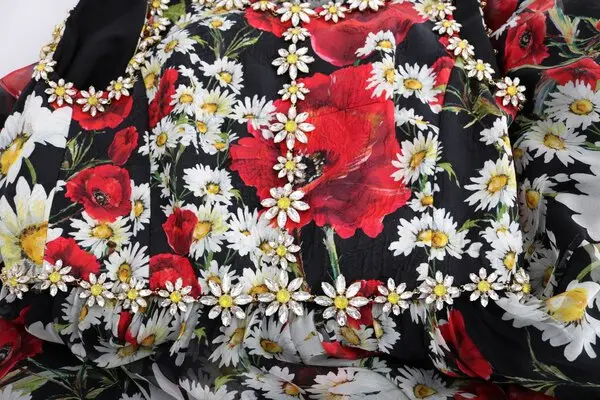 Dolce & Gabbana Silk Floral Crystal Maxi Dress