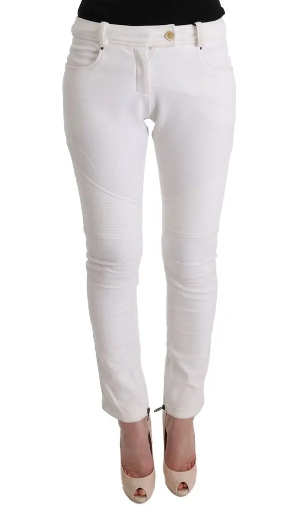 Ermanno Scervino Cotton Slim Fit Trousers - White